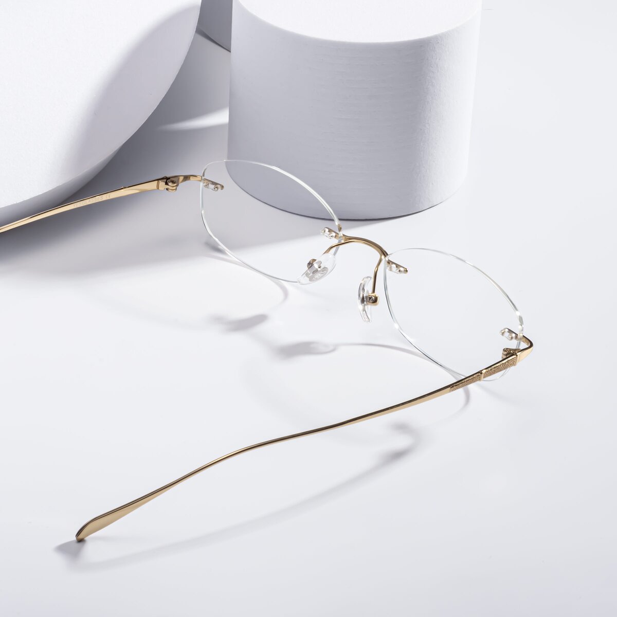 Gold Classic Oval Rimless Eyeglasses - Cecilla