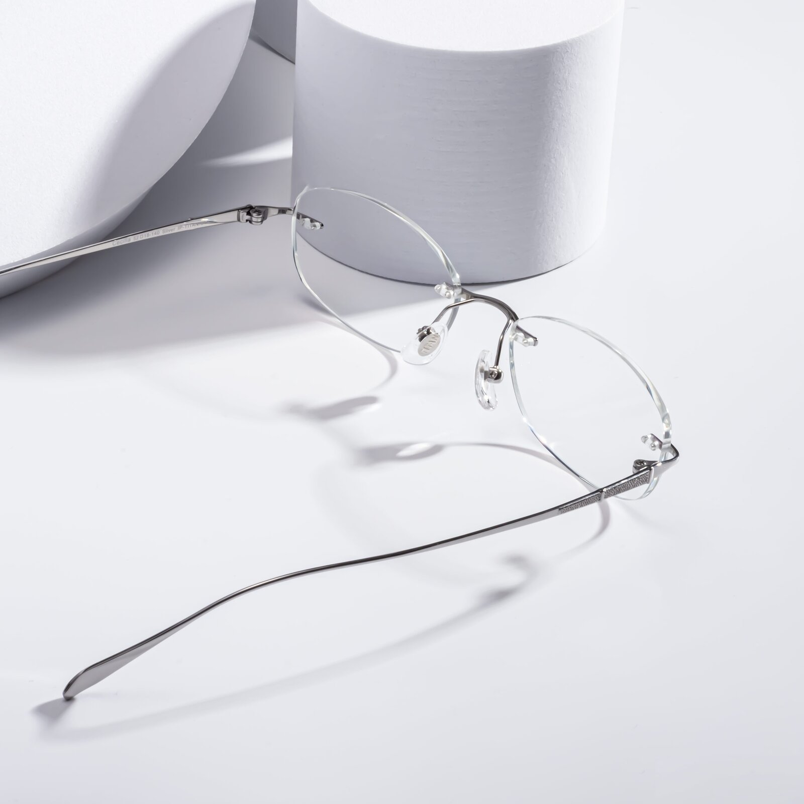 Silver Classic Oval Rimless Eyeglasses - Cecilla