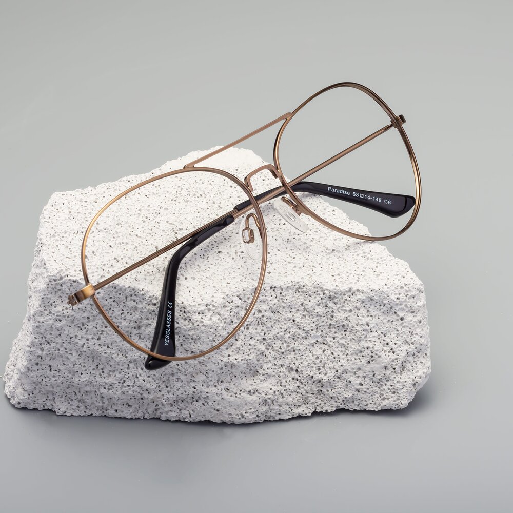 Copper Oversized Grandpa Aviator Eyeglasses - Paradise