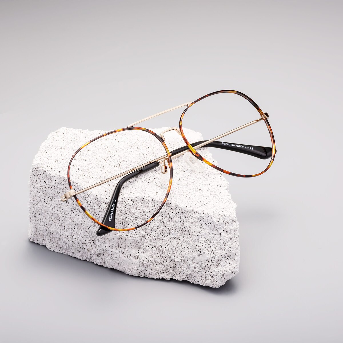 Tortoise Oversized Grandpa Aviator Eyeglasses - Paradise