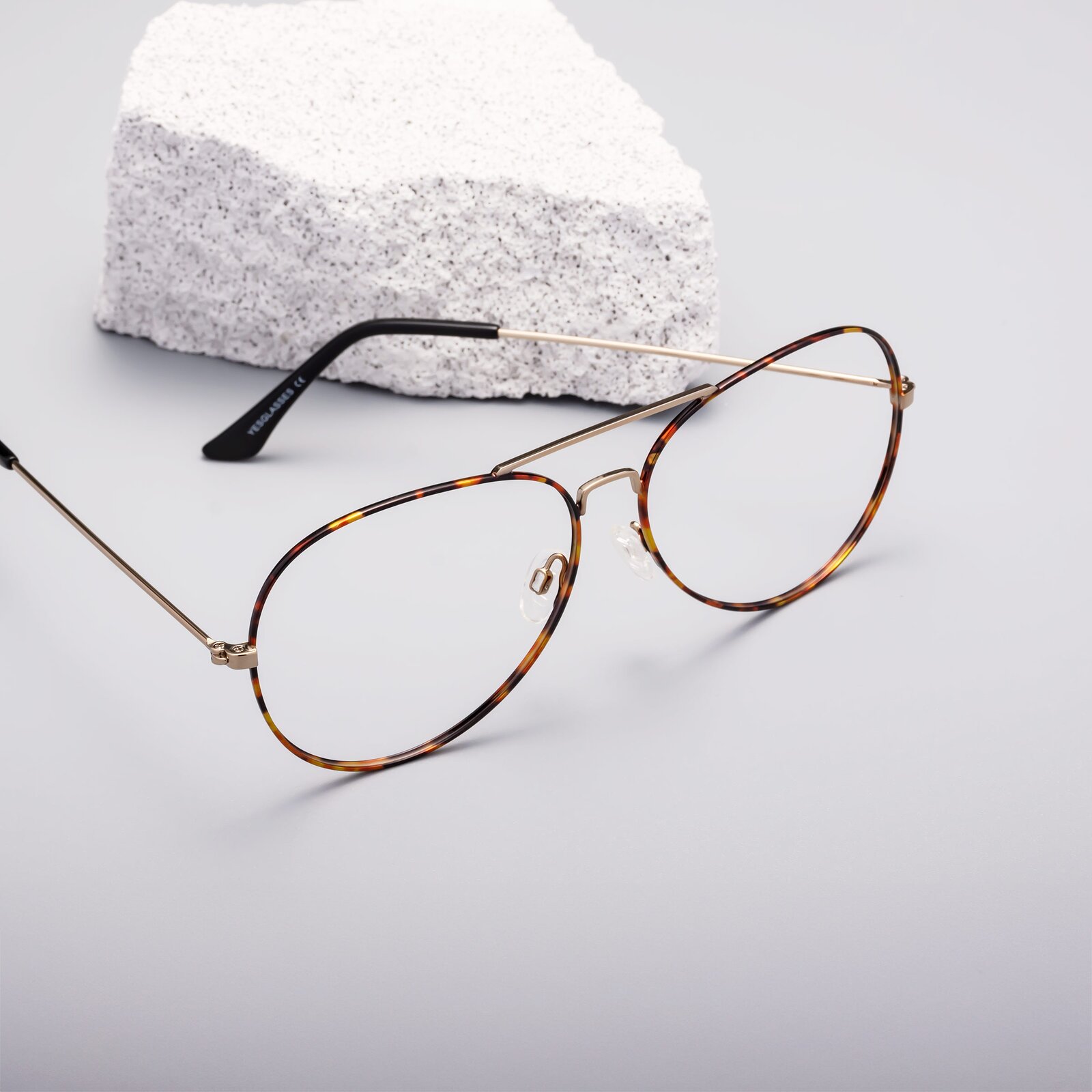 Tortoise Oversized Grandpa Aviator Eyeglasses - Paradise