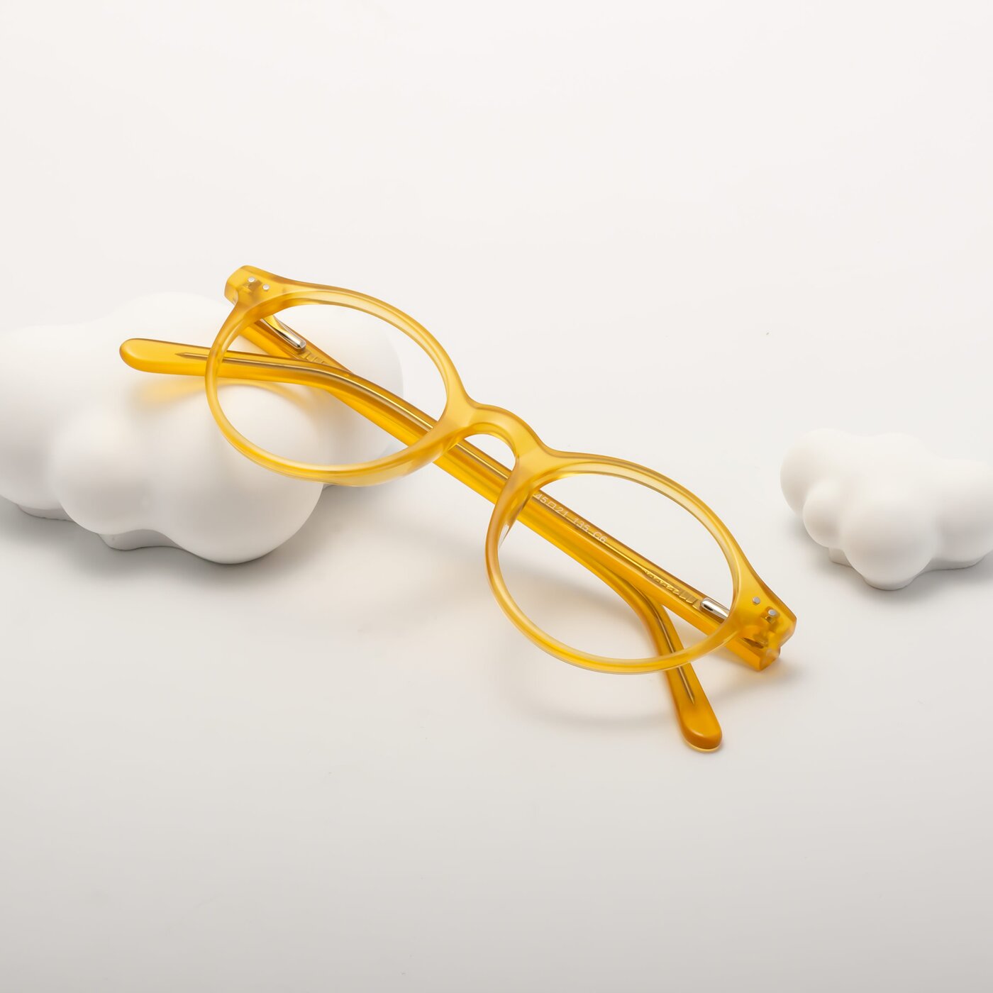 Honey Narrow Acetate Round Eyeglasses - Jardi