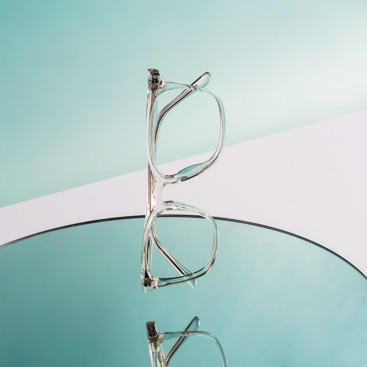 Clear Keyhole Bridge Acetate Trapezoid Eyeglasses - Vigor