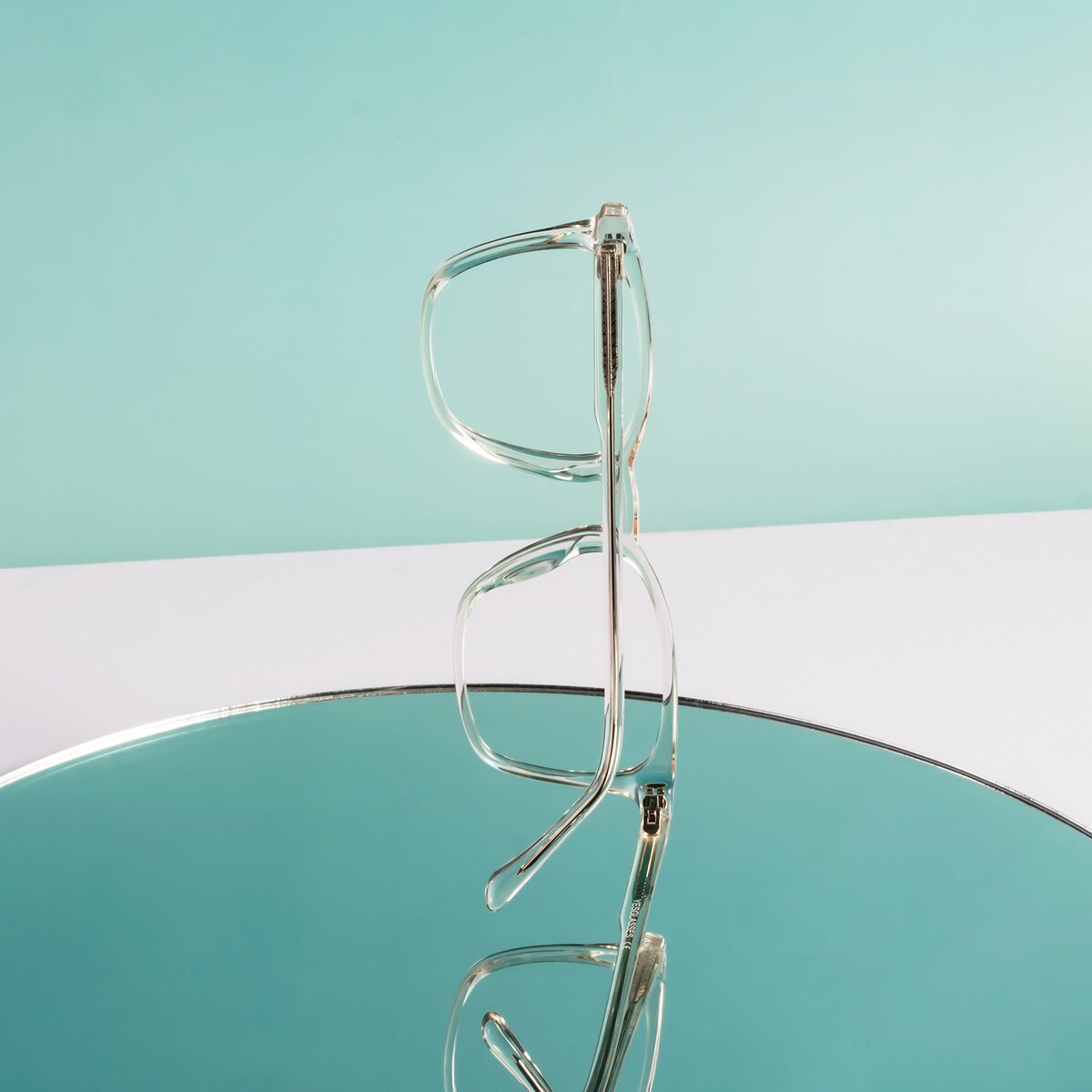 Clear Keyhole Bridge Acetate Trapezoid Eyeglasses - Vigor
