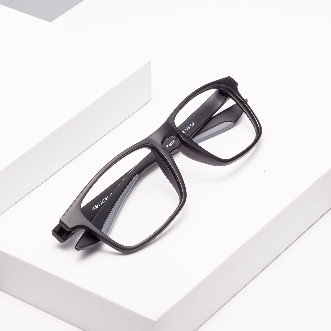 Matte Black/Gray Wrap Around Keyhole Bridge TR90 Blue Light Glasses ...