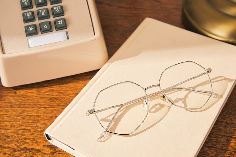 Silver Hipster Aviator Geometric Blue Light Glasses - Sunshine