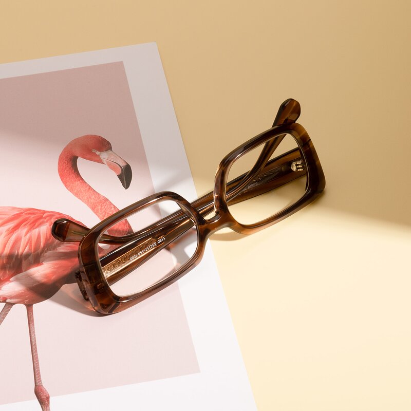Coffee Geek-Chic Thick Acetate Eyeglasses - Board