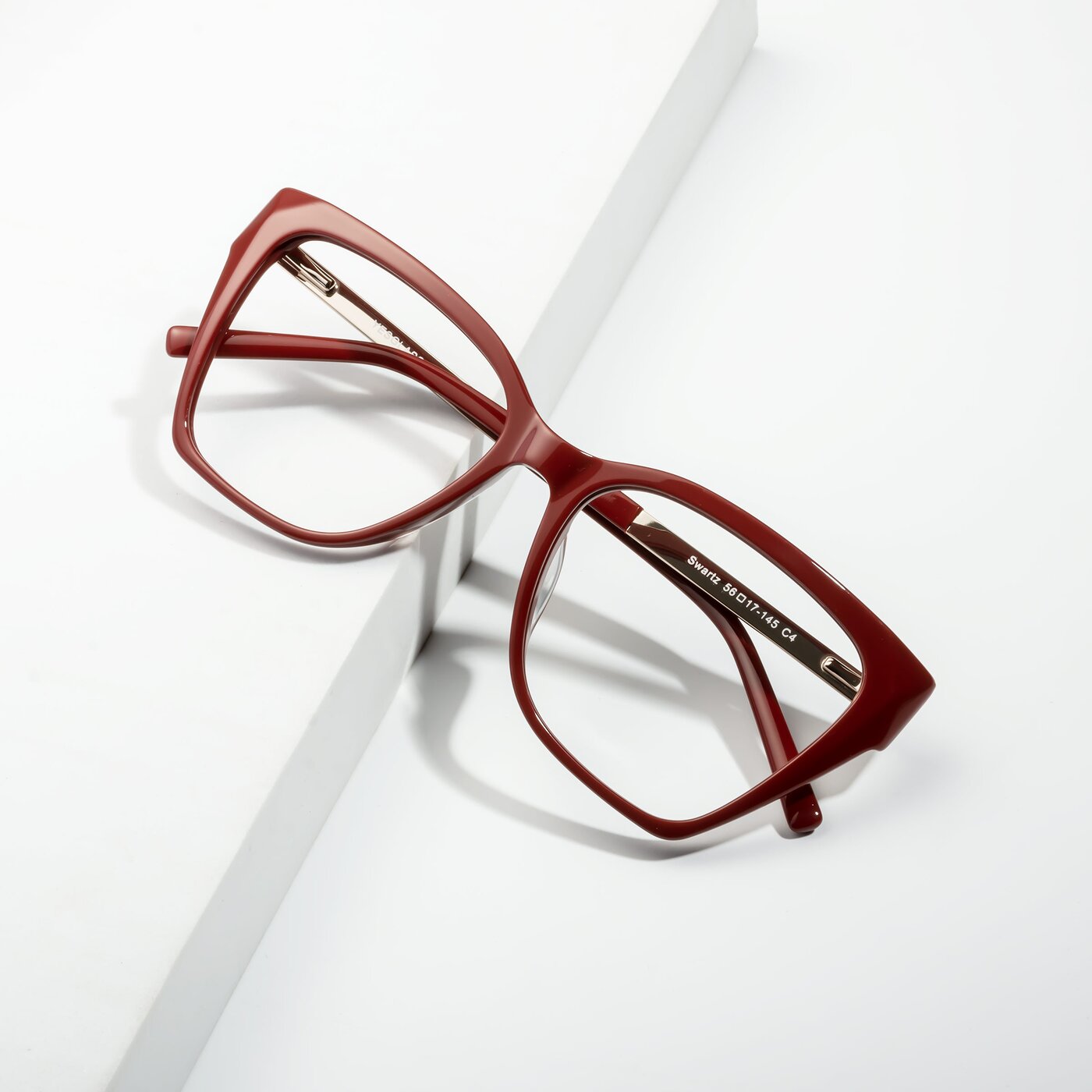 Wine Medium Oversized Butterfly Eyeglasses - Swartz