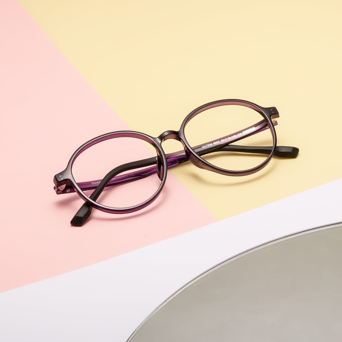 Purple Flexible Ultem Round Eyeglasses - Howard