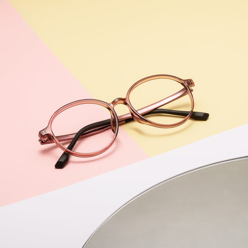 Burgundy Flexible Ultem Round Eyeglasses - Howard