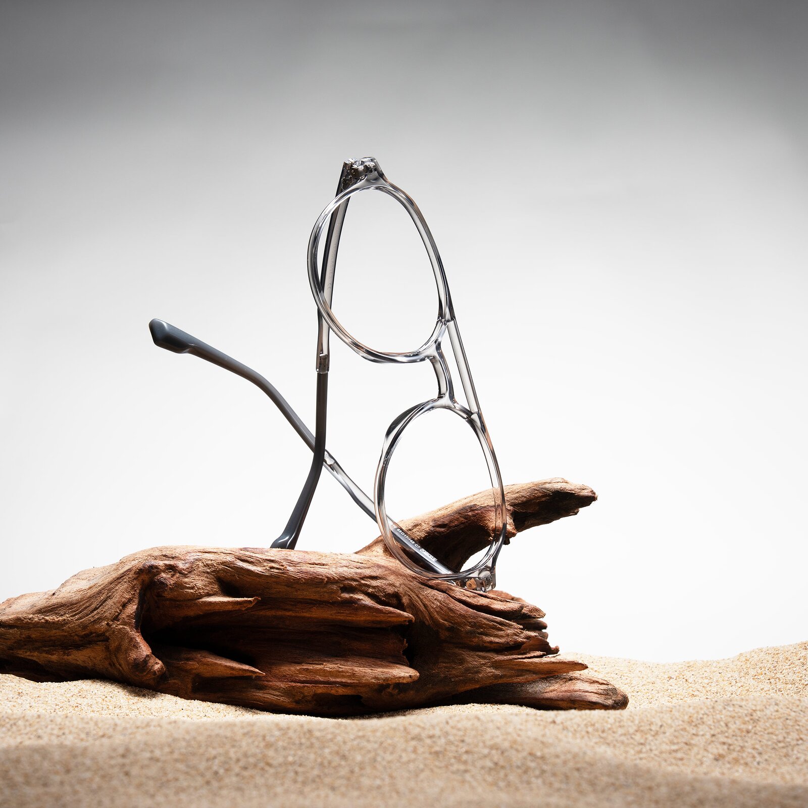 Light Gray Double Bridge Low Bridge Fit Ultem Eyeglasses - Louis
