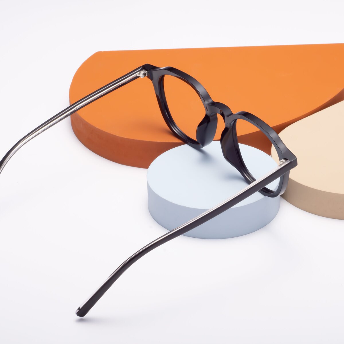 Black Keyhole Bridge Hipster Plastic Eyeglasses - LaRode