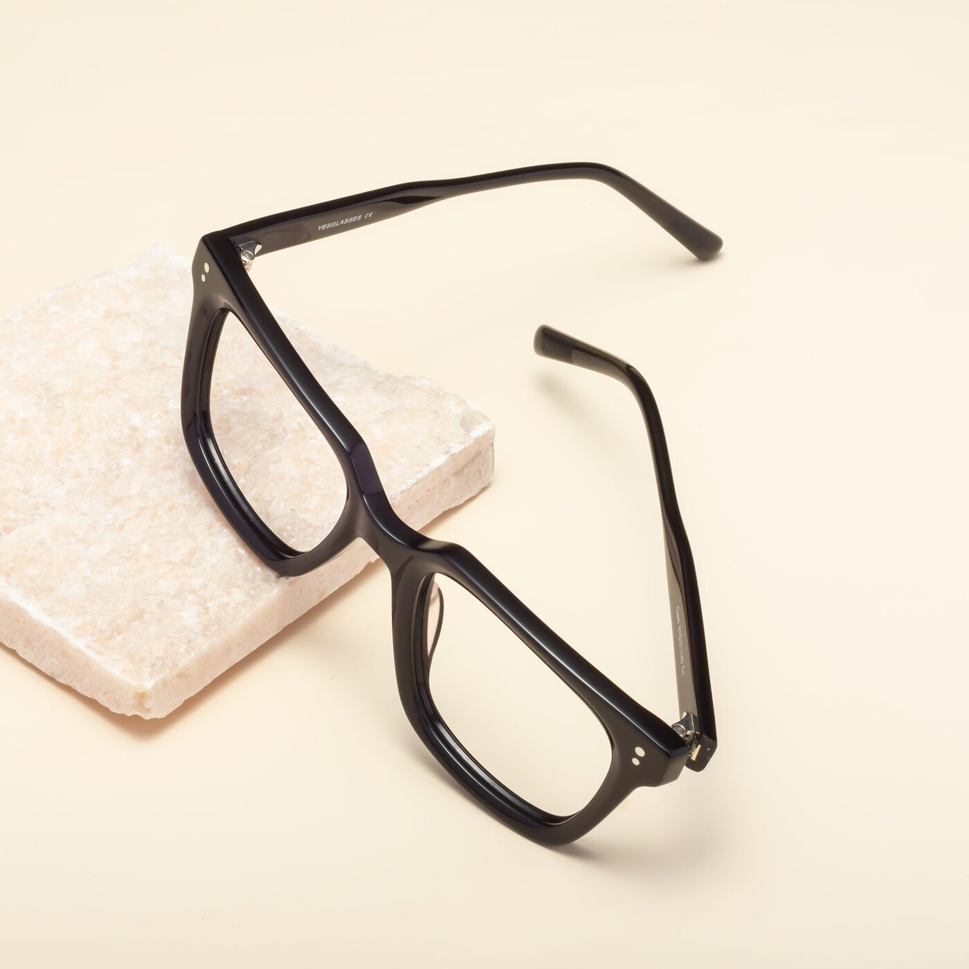Black Medium Acetate Square Eyeglasses - Clark