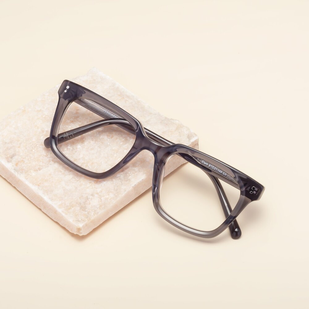 Gray Medium Acetate Square Eyeglasses - Clark