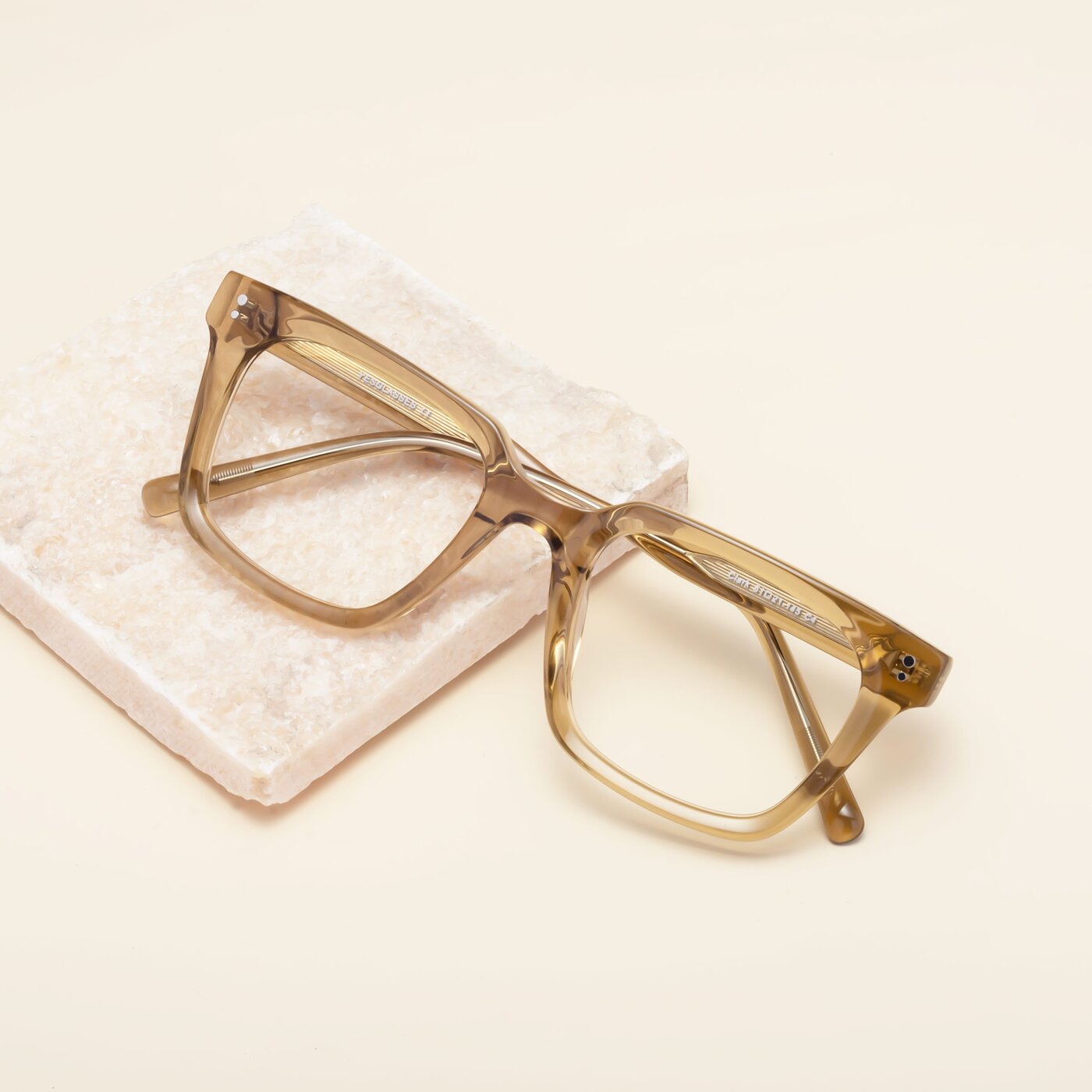 Tan Medium Acetate Square Eyeglasses - Clark