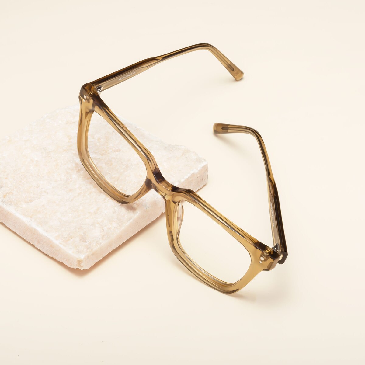 Tan Medium Acetate Square Eyeglasses - Clark
