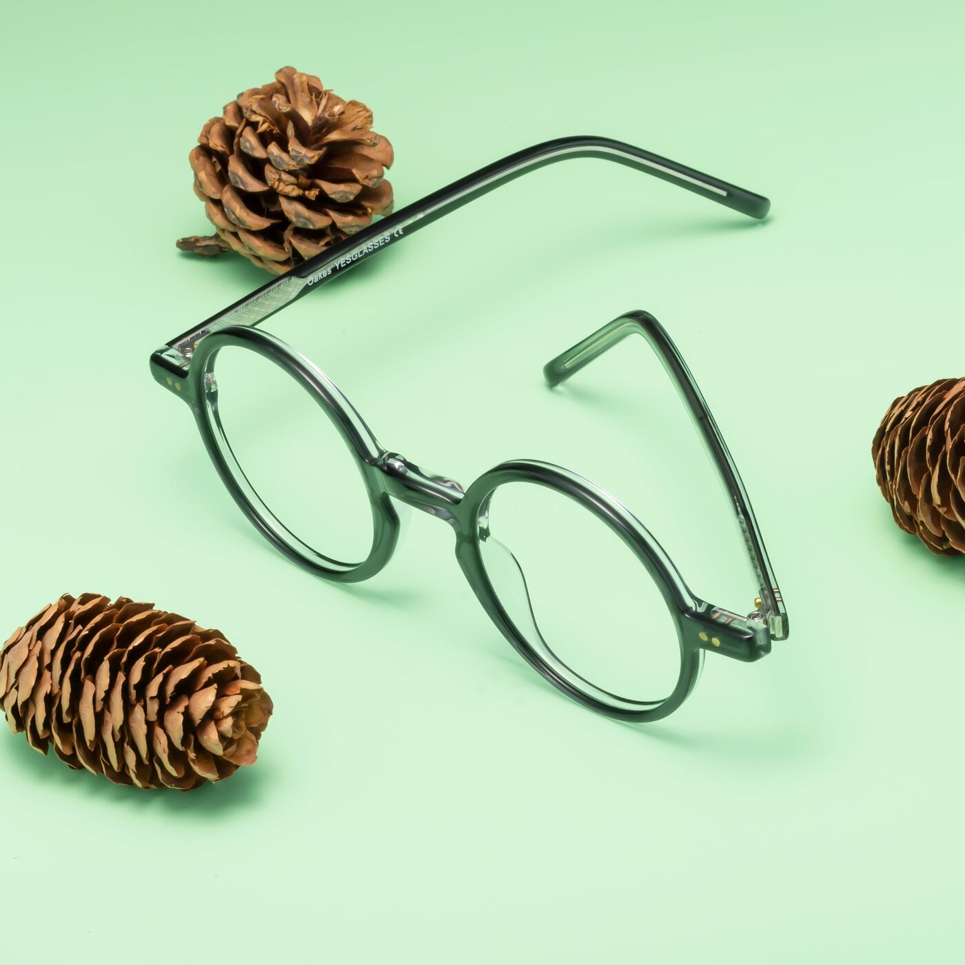 Iron Gray Medium Retro-Vintage Round Eyeglasses - Oakes