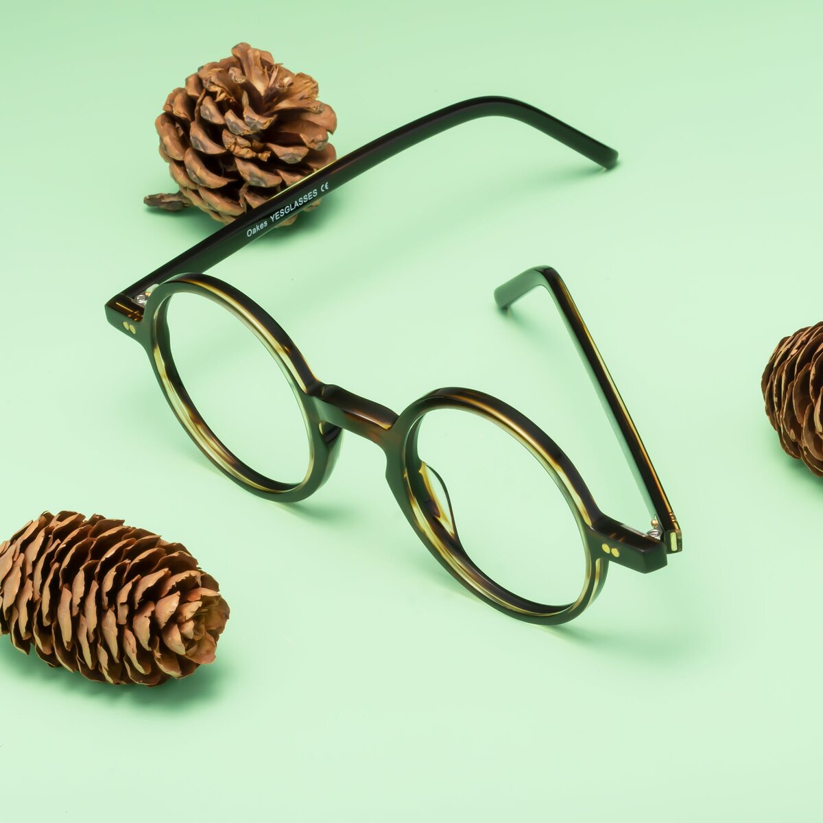 Deep Brown Tortoise Medium Retro-Vintage Round Eyeglasses - Oakes