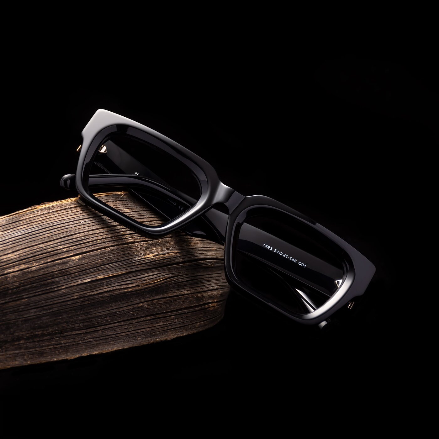 Black Hipster Acetate Square Eyeglasses - Hardy