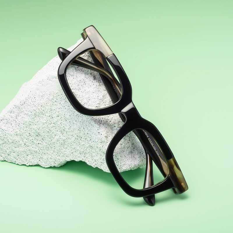 Black-Brown Hipster Horn-Rimmed Square Eyeglasses - Mill