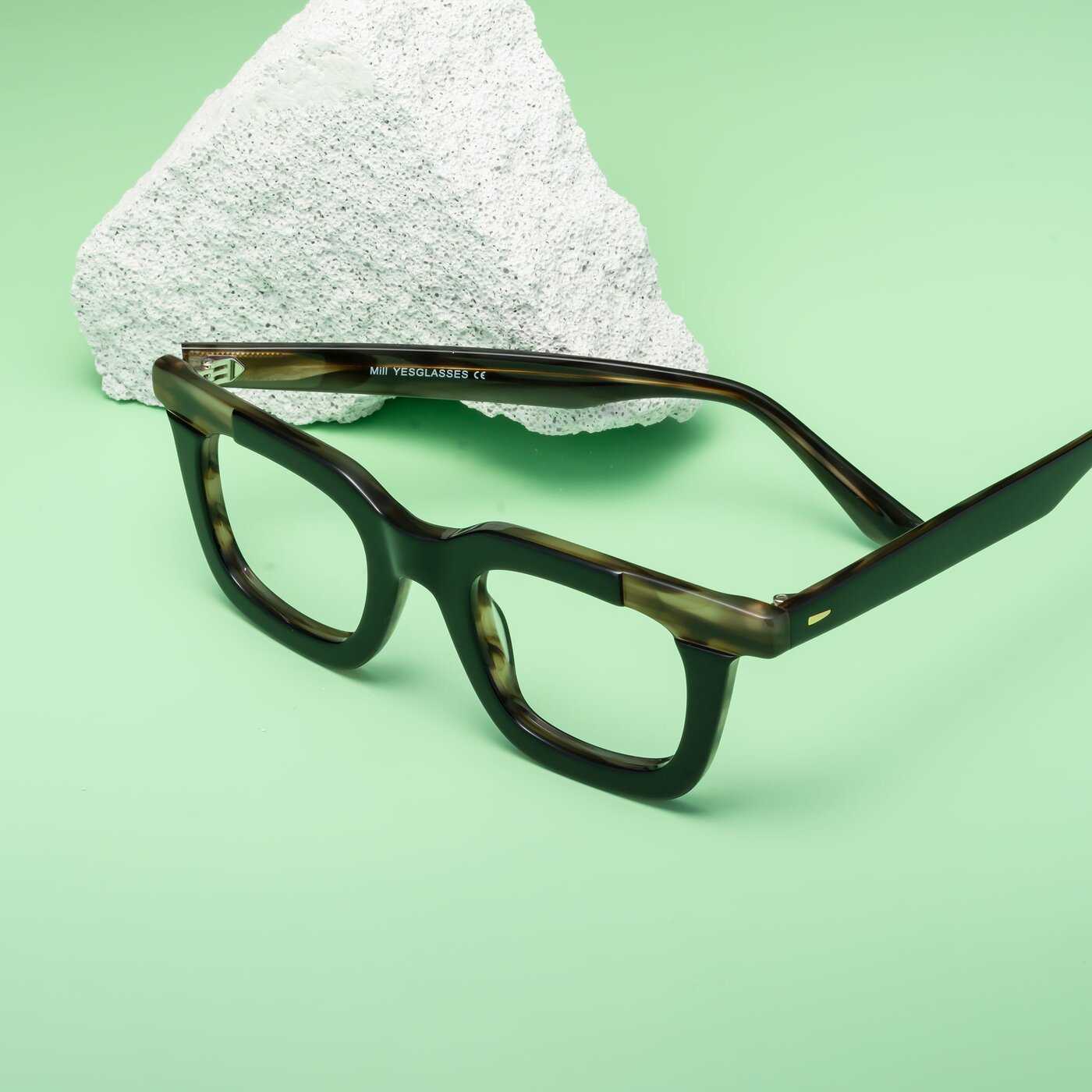 Black-Brown Hipster Horn-Rimmed Square Eyeglasses - Mill