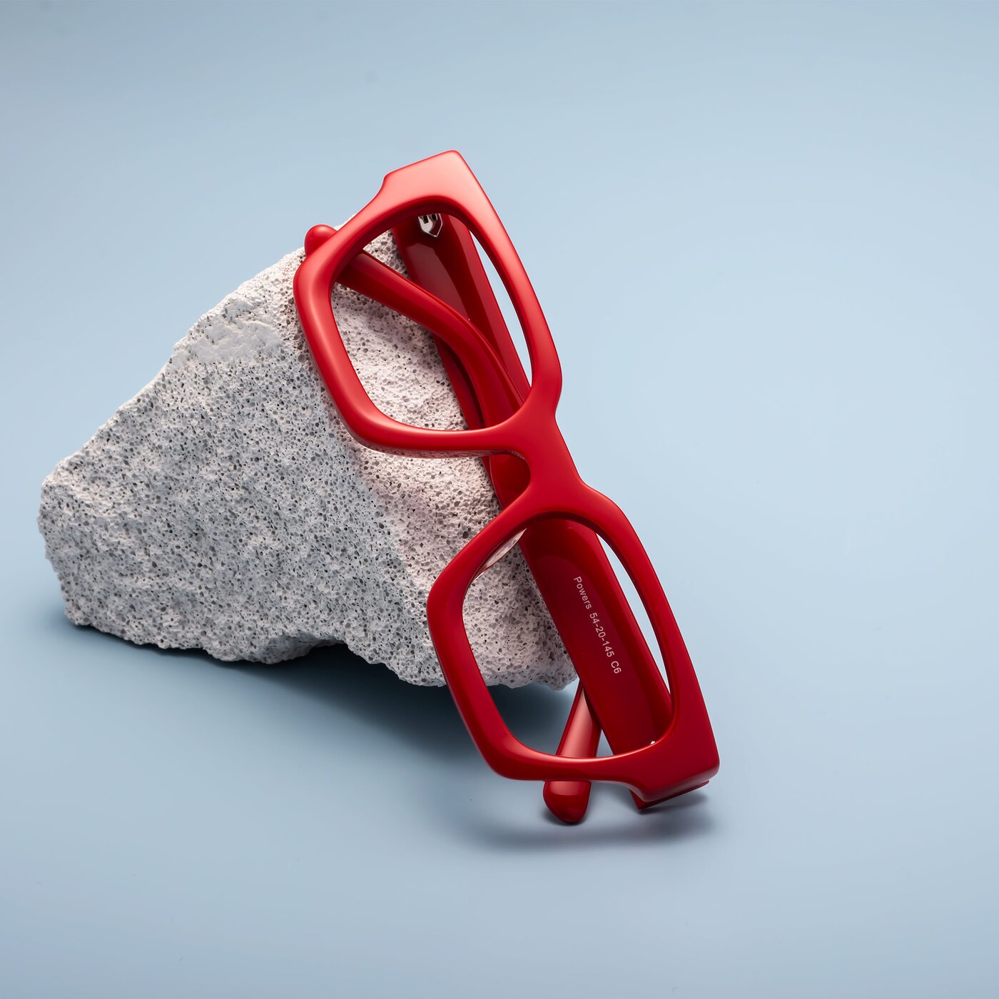 Red Thick Geek-Chic Geometric Reading Glasses - Powers