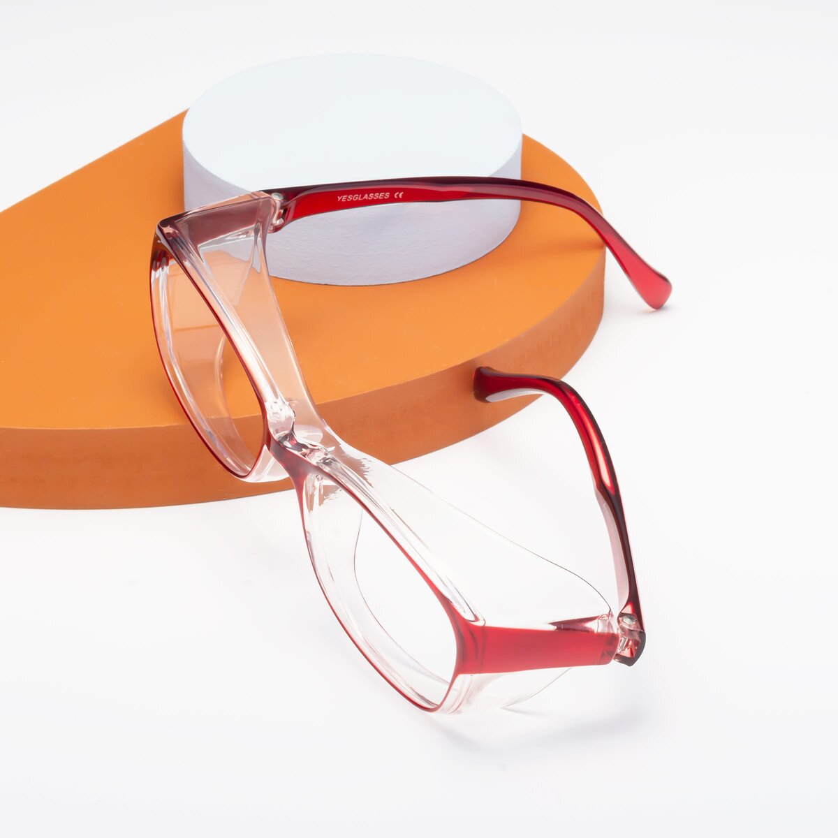 Wine Low Bridge Fit Rectangle Full-Rim Eyeglasses - Armor