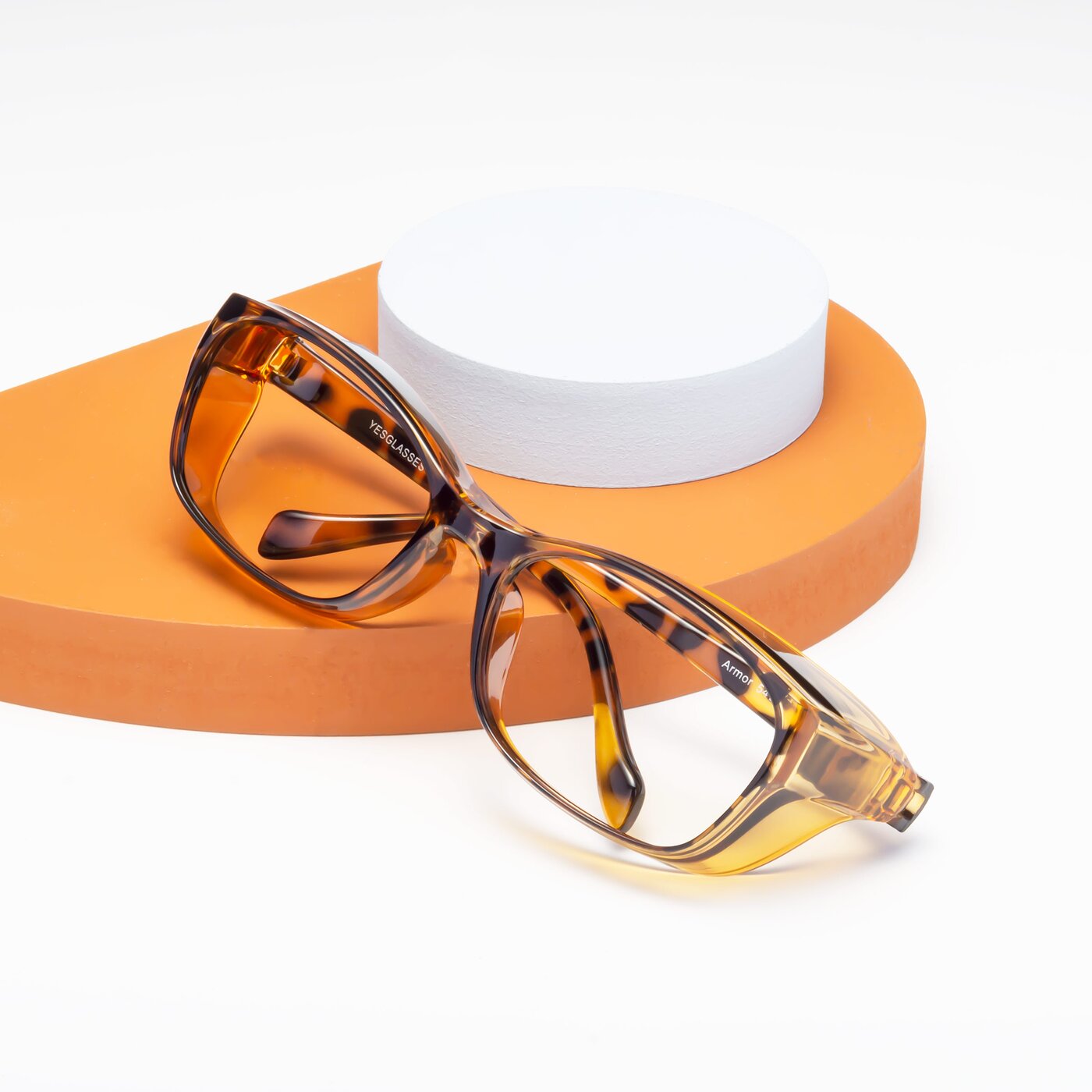 Tortoise Low Bridge Fit Rectangle Full-Rim Eyeglasses - Armor