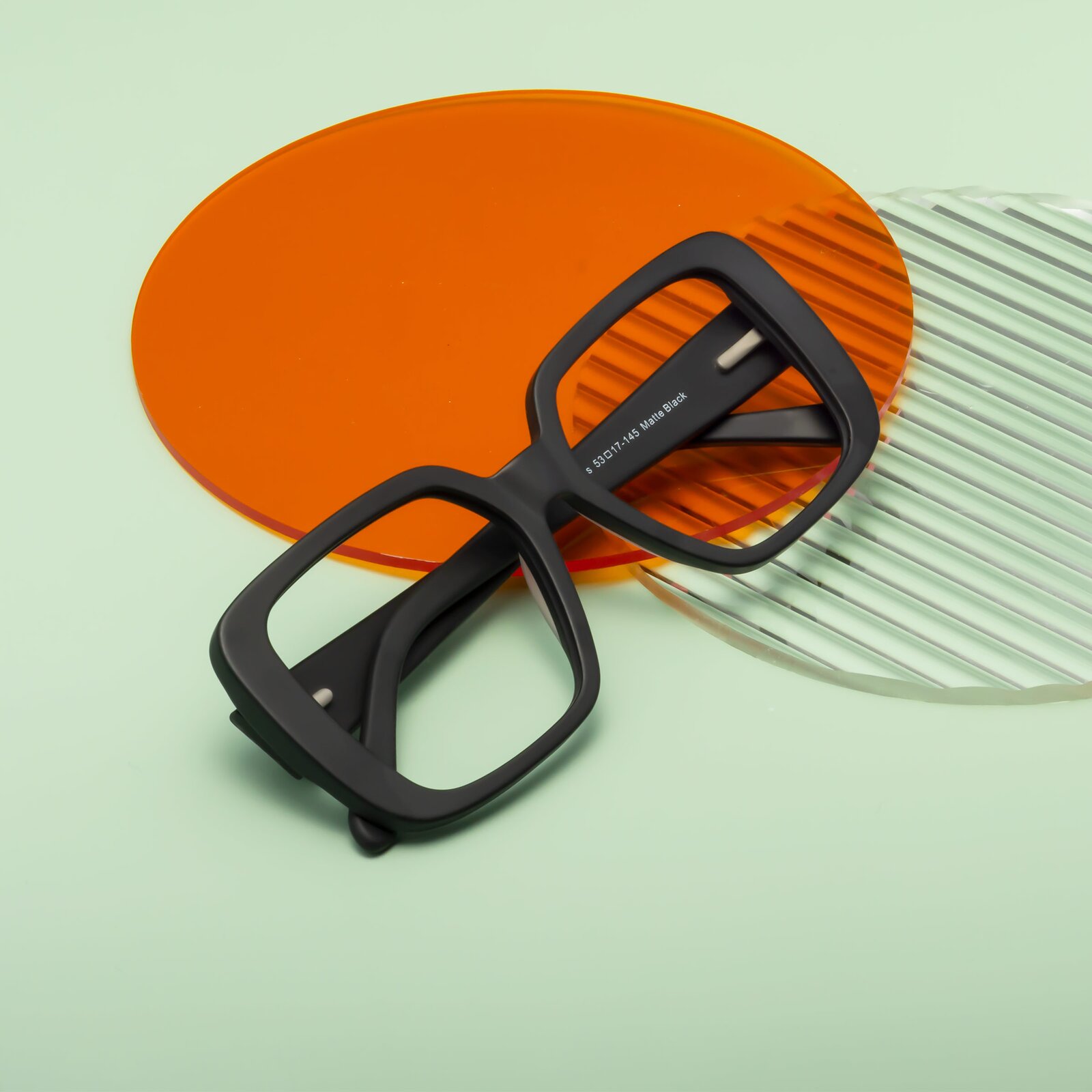 Matte Black Oversized Acetate Square Eyeglasses - Quotus