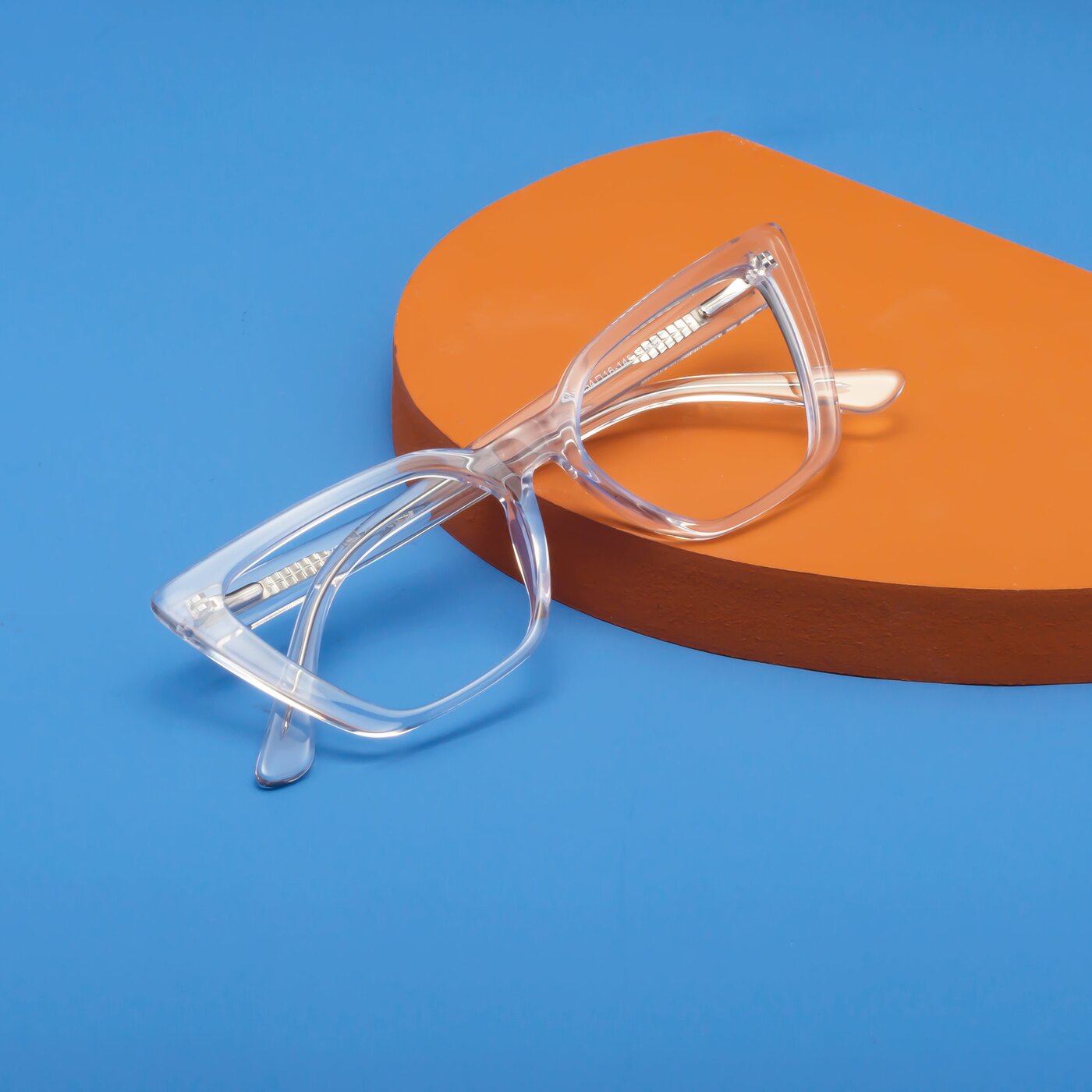 Clear Retro-Vintage Acetate Cat-Eye Reading Glasses - Bowtie