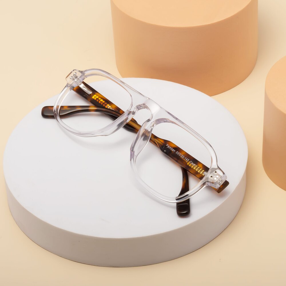 Clear Retro-Vintage Grandpa Aviator Eyeglasses - Pamban