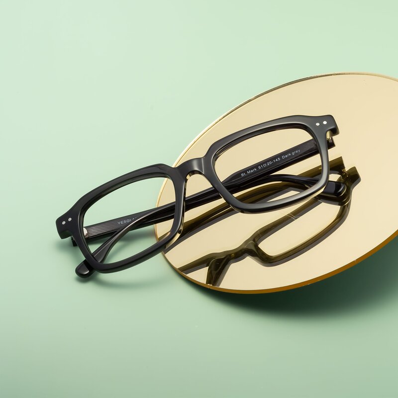 Dark Gray Bifocal & Progressive Acetate Square Eyeglasses - St. Mark