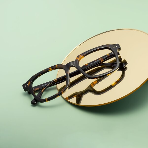 Tortoise Bifocal & Progressive Acetate Square Eyeglasses - St. Mark