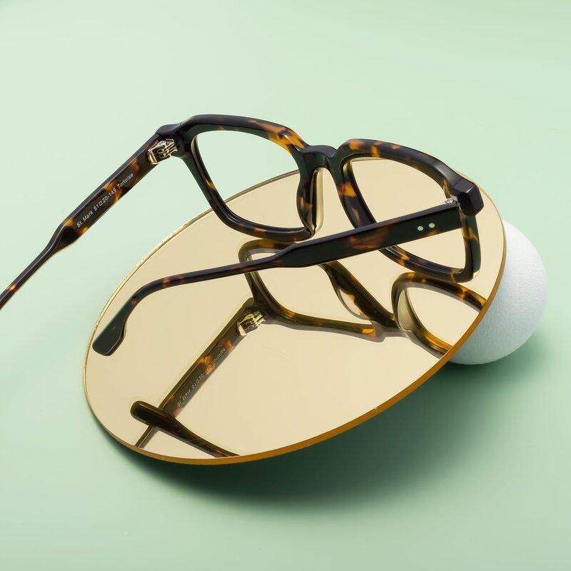 Tortoise Bifocal & Progressive Acetate Square Eyeglasses - St. Mark