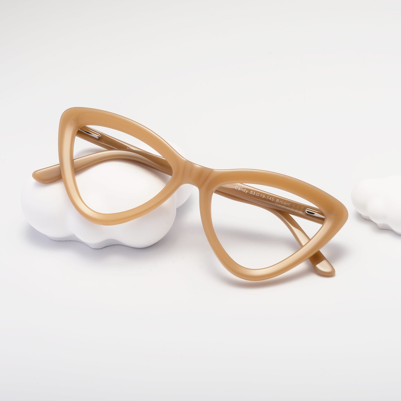 Brown Hipster Acetate Butterfly Eyeglasses - Candy