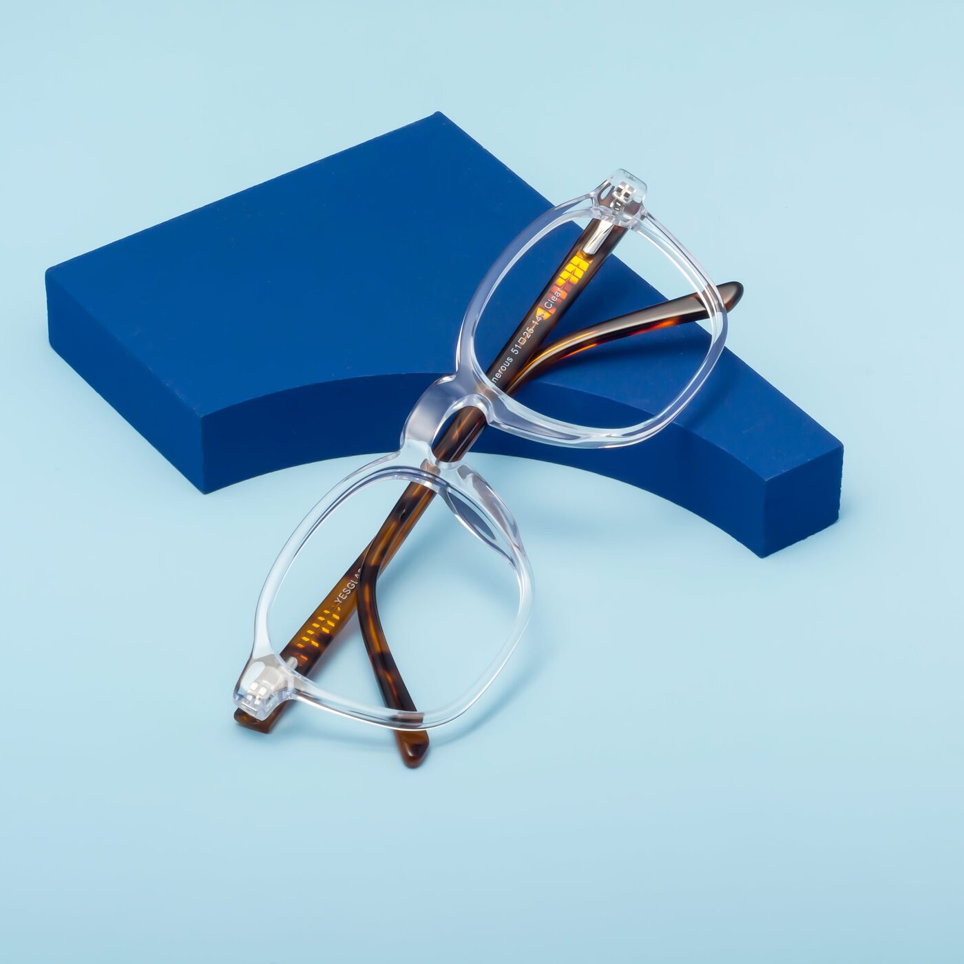 Clear Keyhole Bridge Retro-Vintage Acetate Eyeglasses - Generous