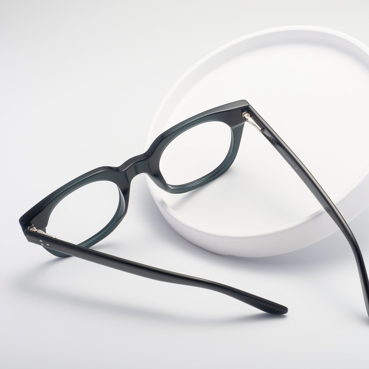 Teal Medium Acetate Trapezoid Blue Light Glasses - Jackman