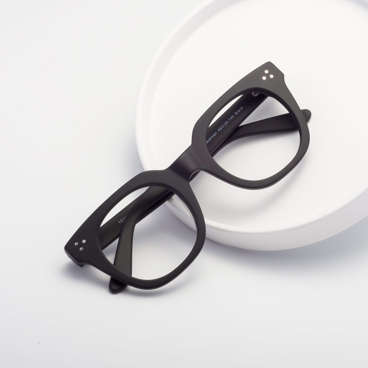 Black Medium Acetate Trapezoid Eyeglasses - Jackman