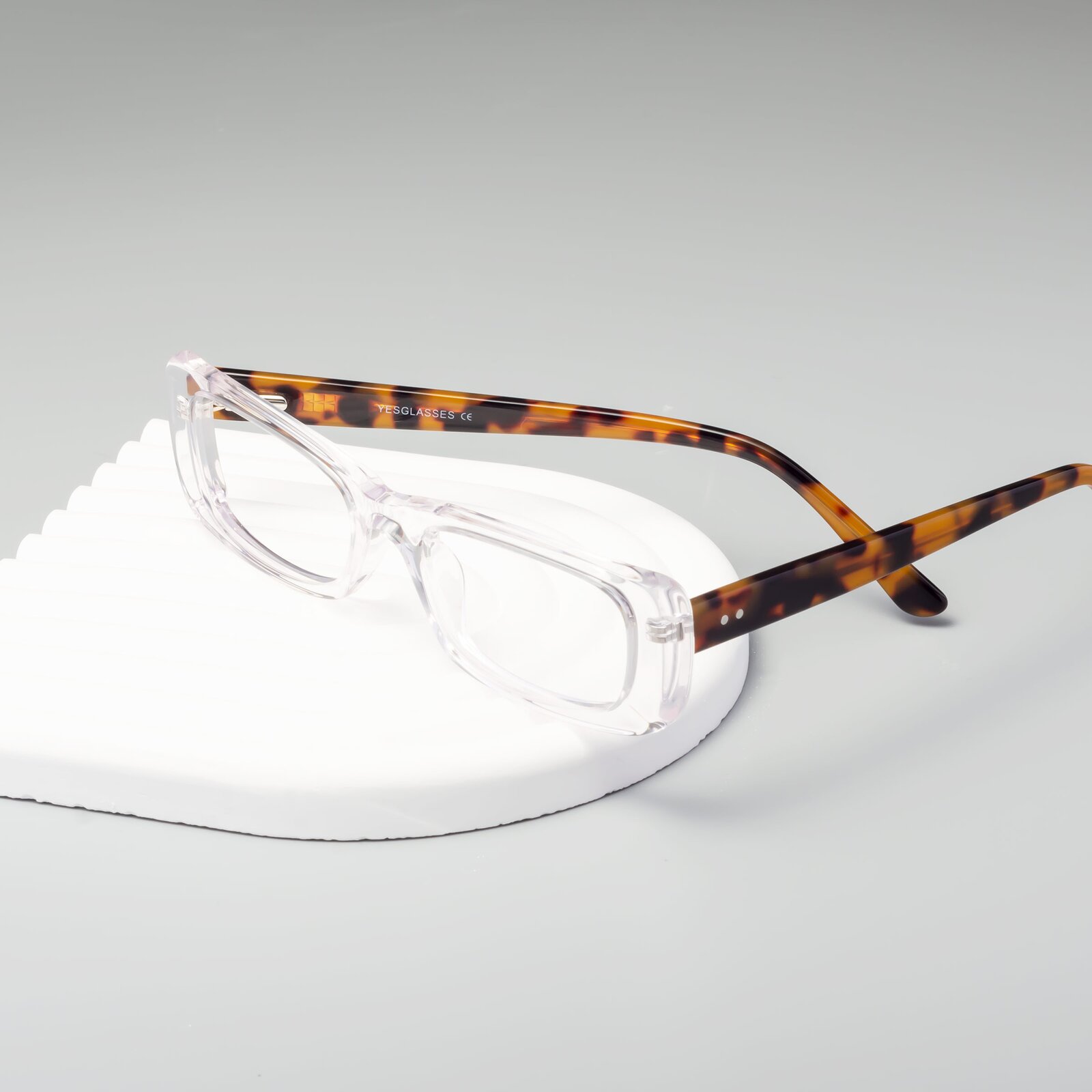 Clear Retro-Vintage Grandpa Rectangle Eyeglasses - 1940s