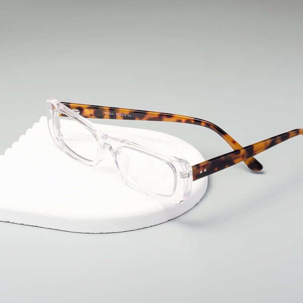 Clear Retro-Vintage Grandpa Rectangle Eyeglasses - 1940s