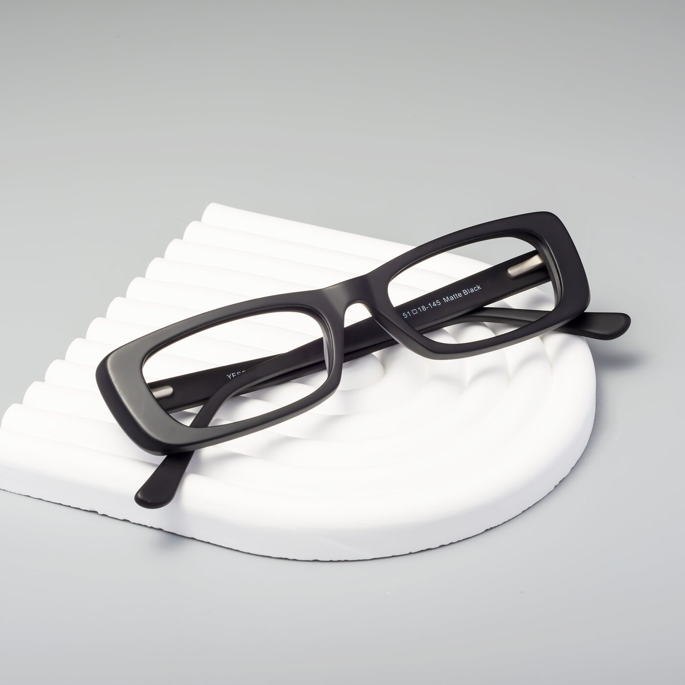 Matte Black Retro-Vintage Grandpa Rectangle Eyeglasses - 1940s