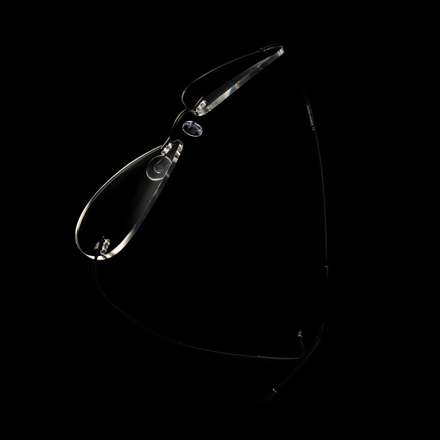 Black Flexible Geometric Rimless Eyeglasses - Thea