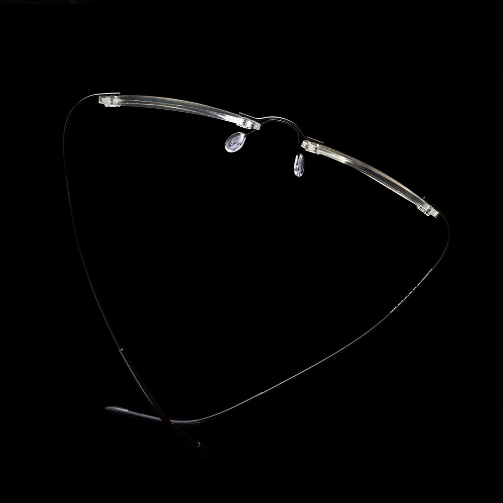 Black Flexible Geometric Rimless Eyeglasses - Thea