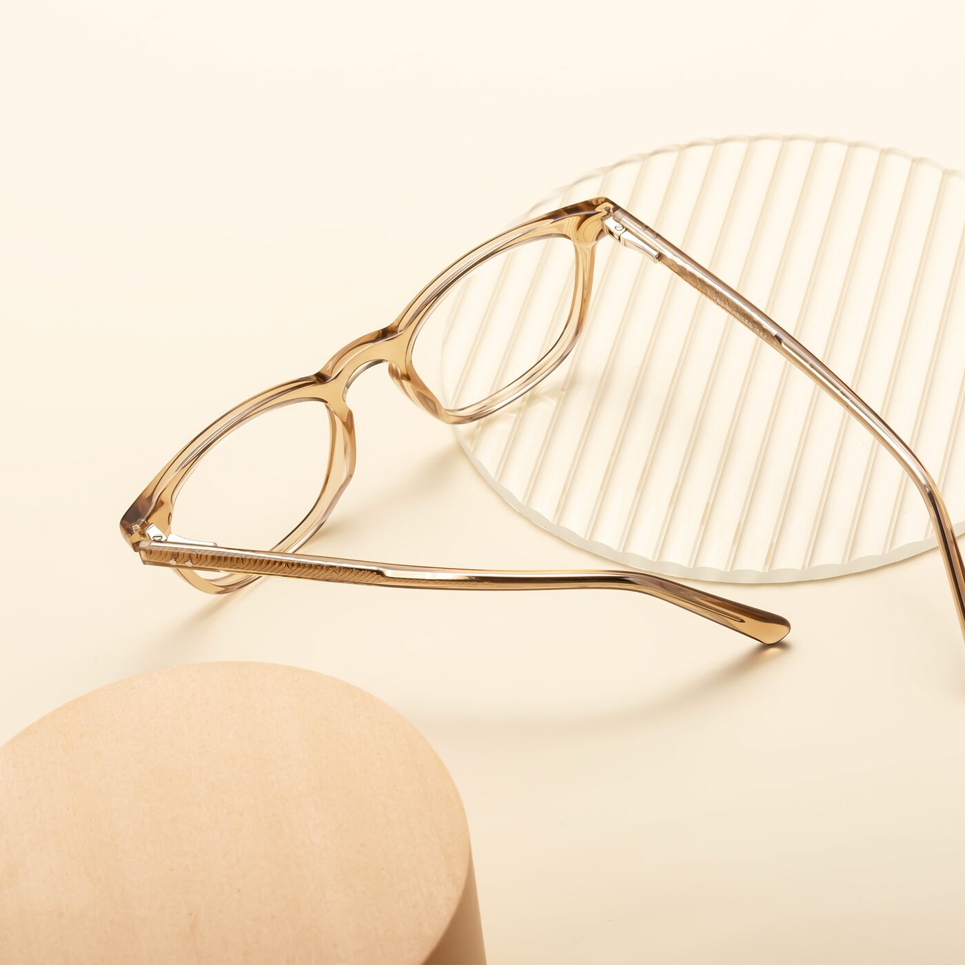 Light Brown Medium Classic Trapezoid Blue Light Glasses - Loris