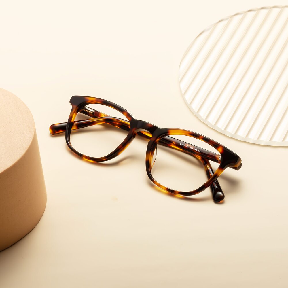 Tortoise Medium Classic Trapezoid Blue Light Glasses - Loris