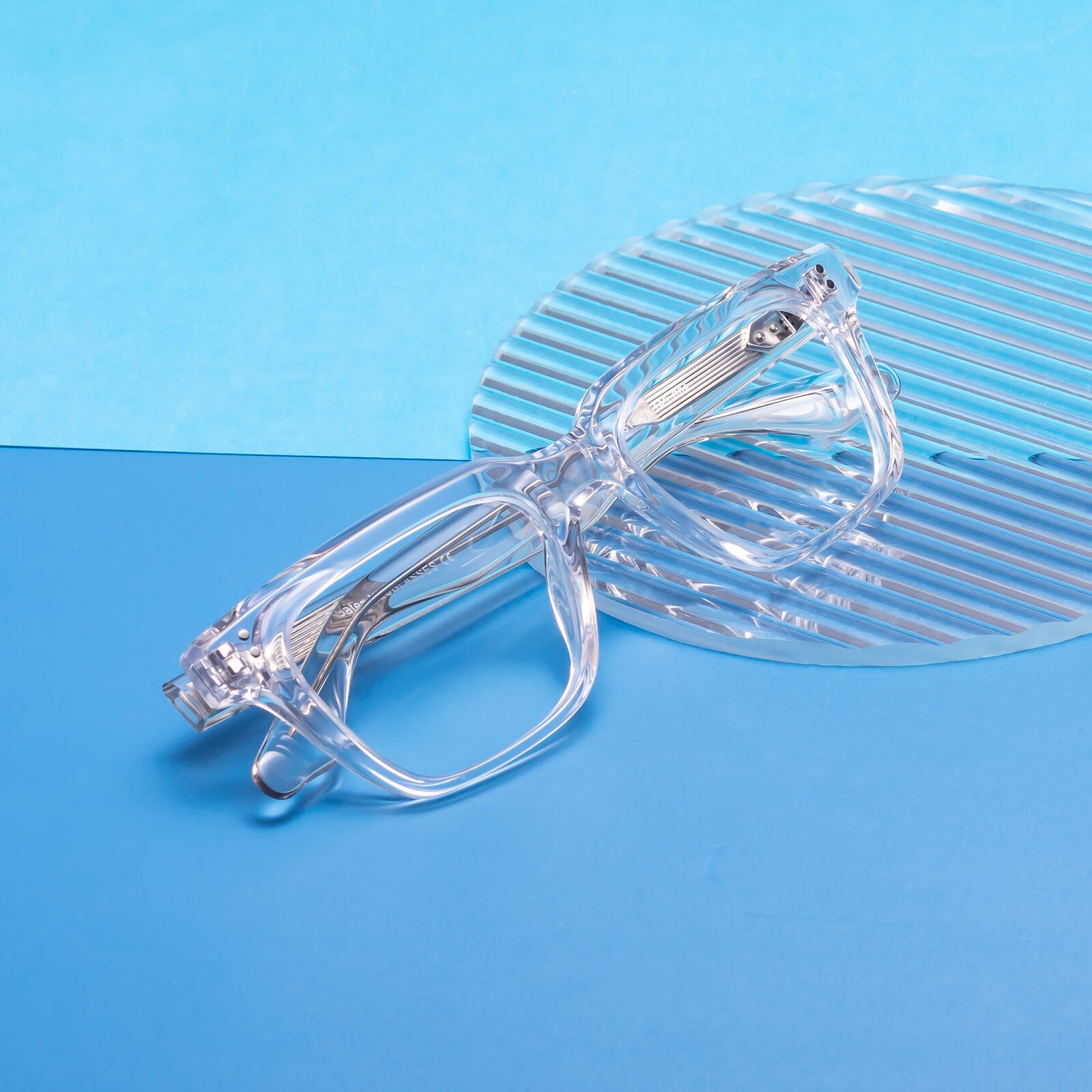 Clear Browline Acetate Trapezoid Eyeglasses - Gates