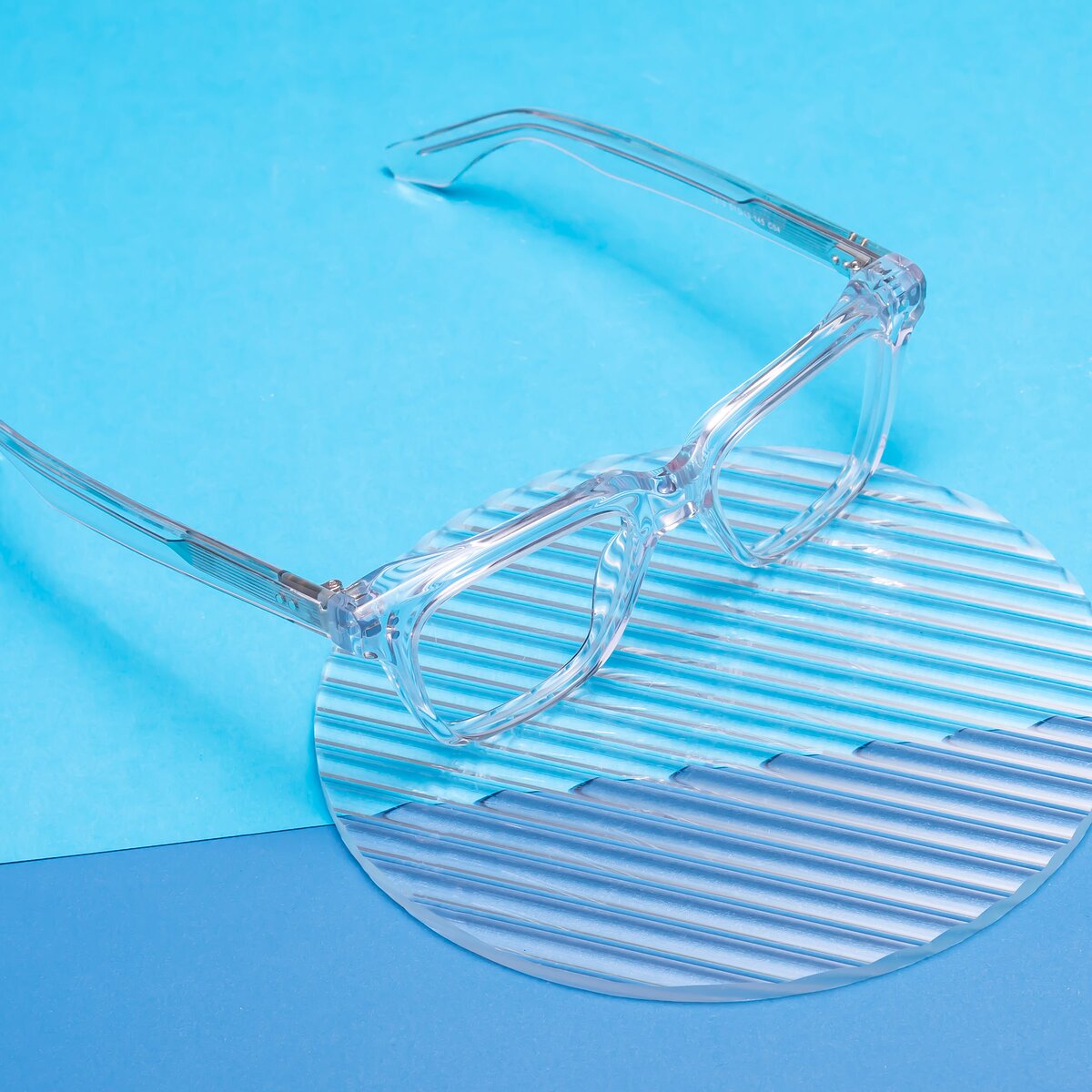Clear Browline Acetate Trapezoid Eyeglasses - Gates
