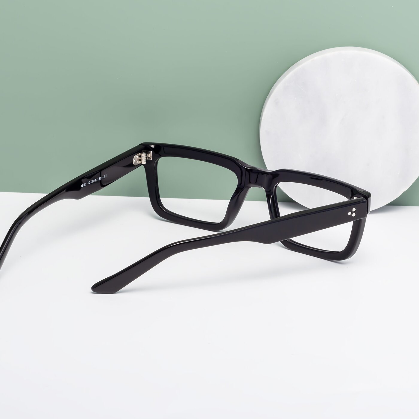 Black Acetate Rectangle Full-Rim Eyeglasses - Roth