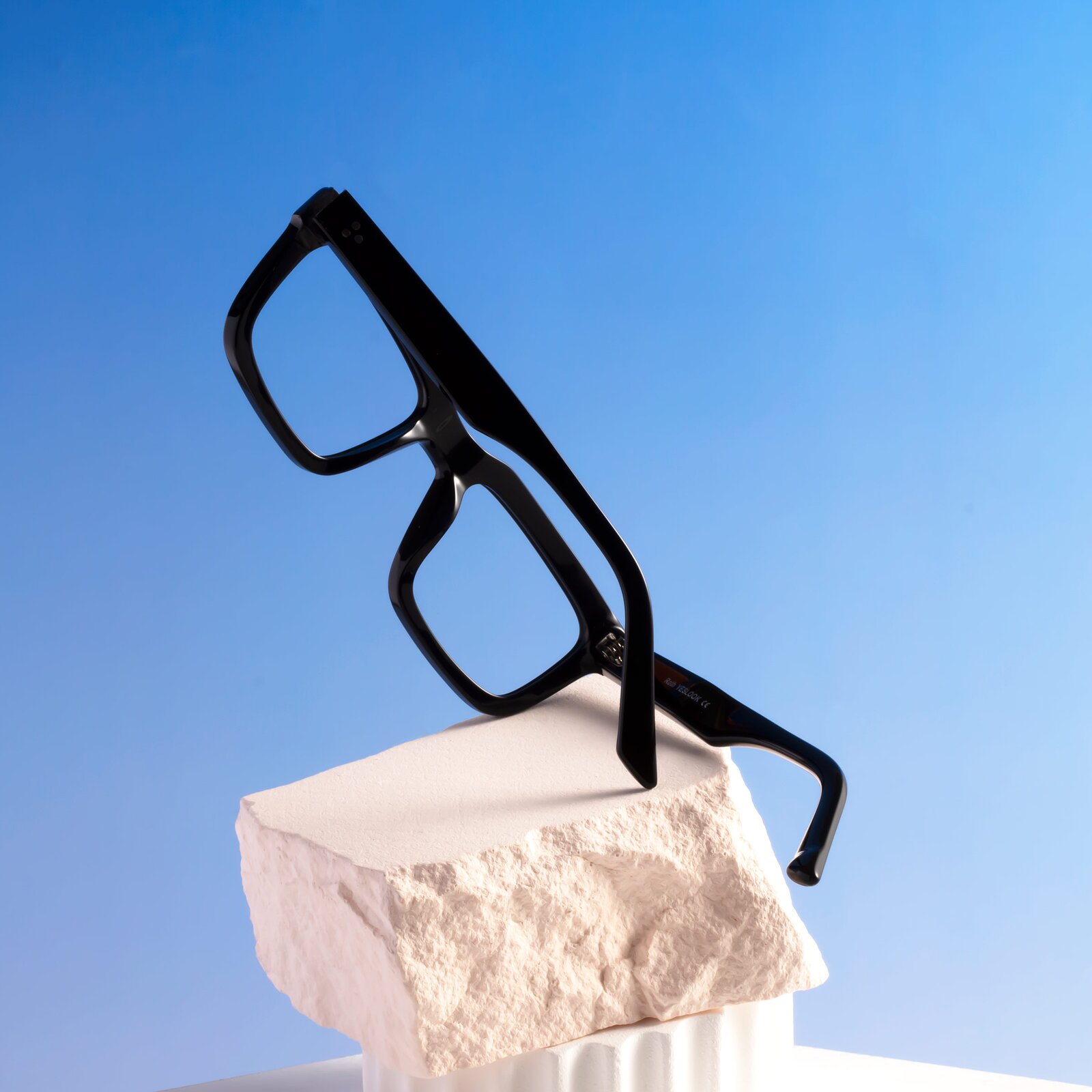 Black Thick Acetate Rectangle Eyeglasses - Roth