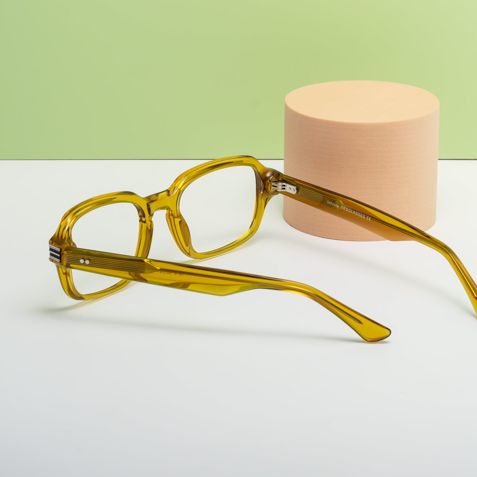 Amber Hipster Acetate Rectangle Eyeglasses - Infinite